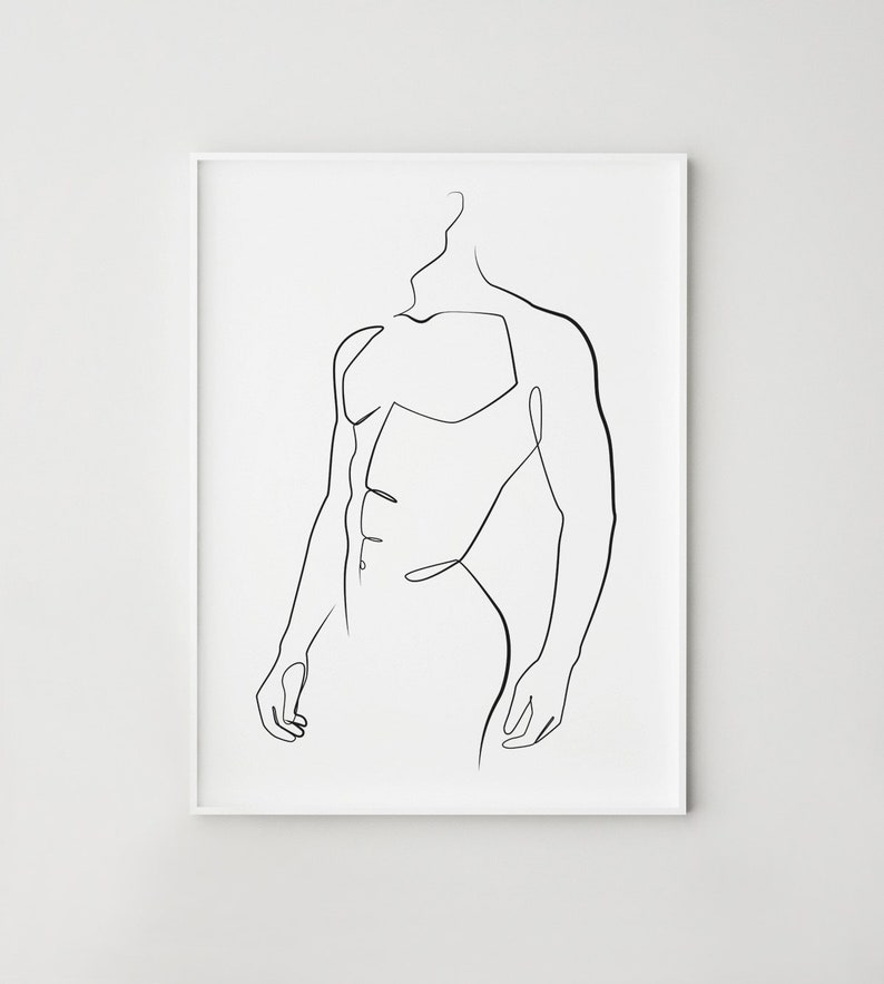 Man One Line Drawing Minimalist Male Line Art Abstract Man - Etsy