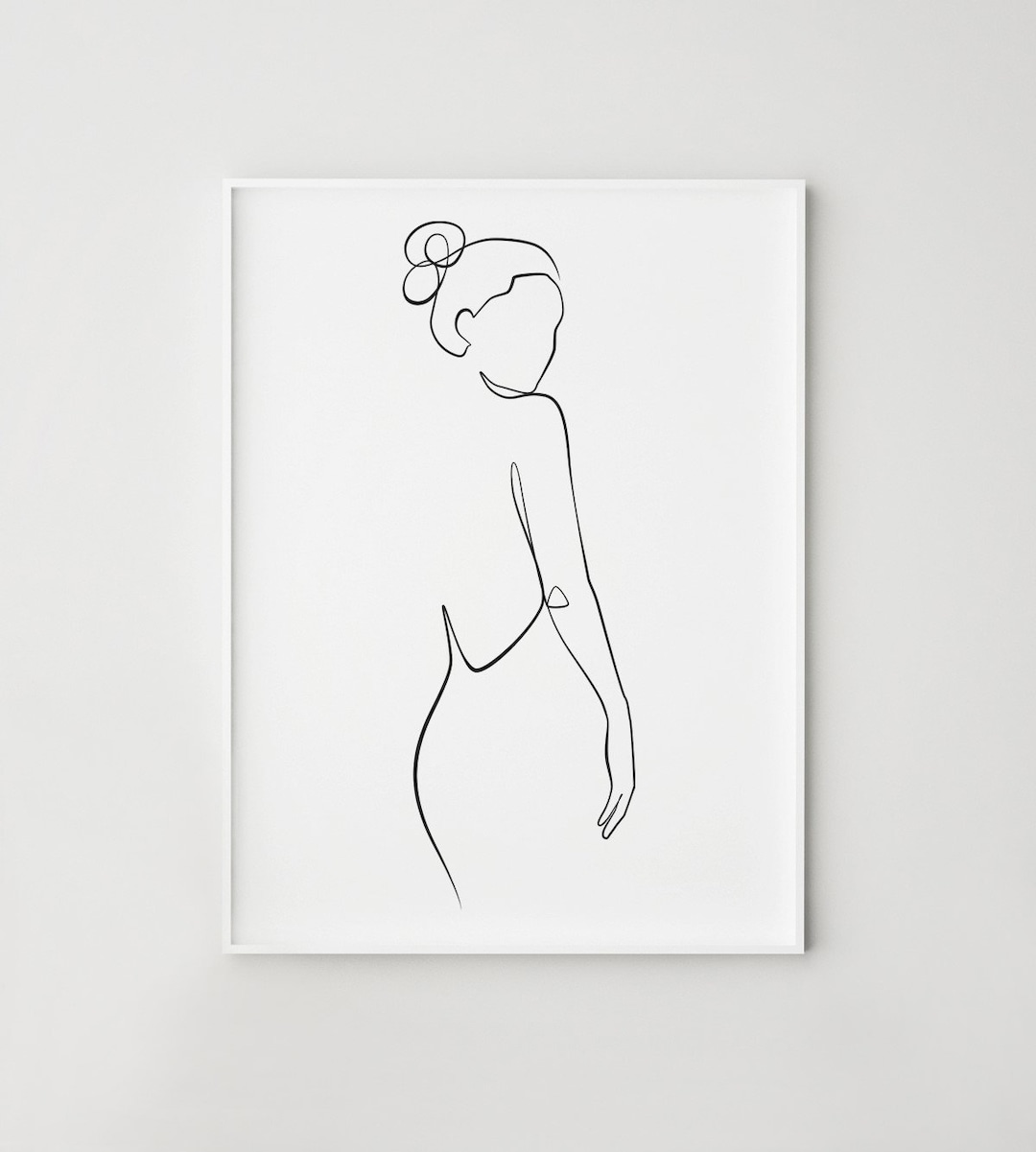 Feminine Line Art, Woman One Line Drawing, Printable Wall Art, Female ...