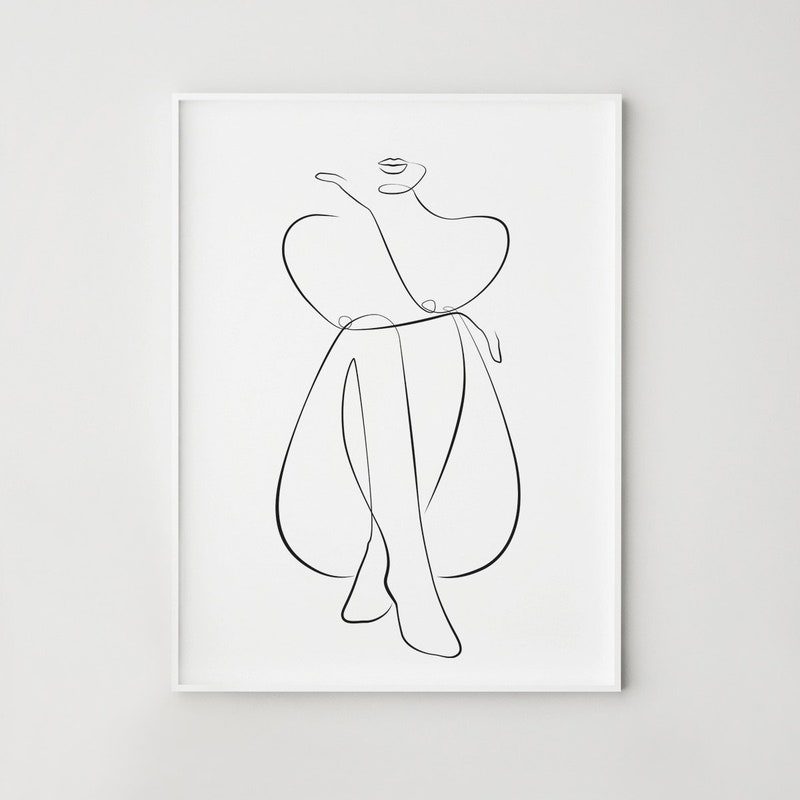 Abstract Line Curvy Girl - Etsy