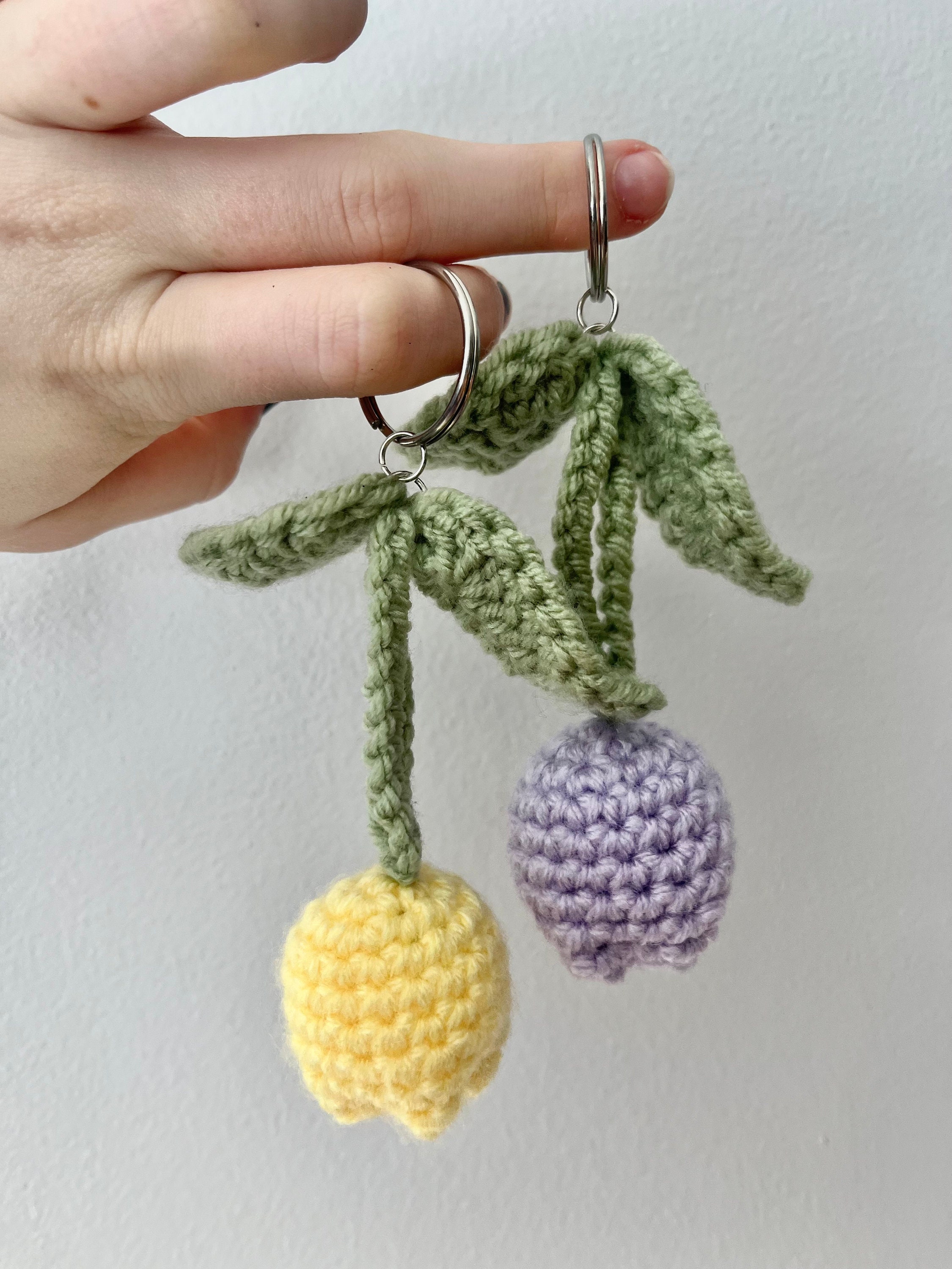 Crochet Tulip Flower Keychain - Etsy