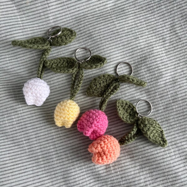 Crochet Tulip Keychain - Etsy