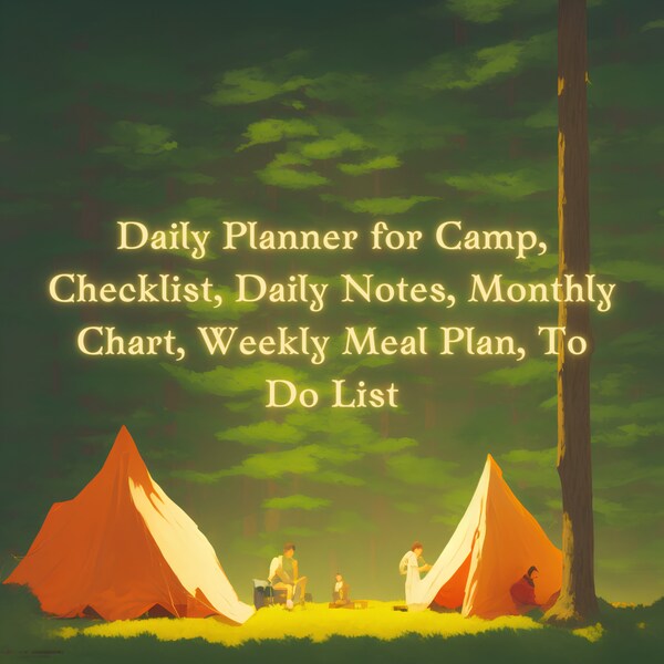 Camping Meal Planning List - Etsy