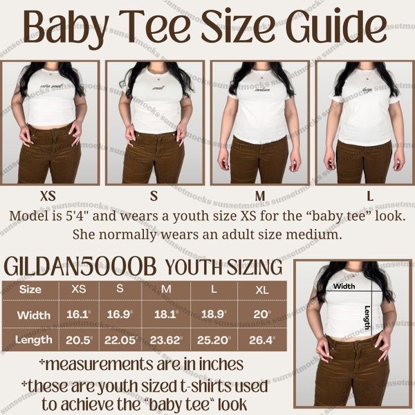 Gildan 5000b Baby Tee Size Chart Women - Etsy