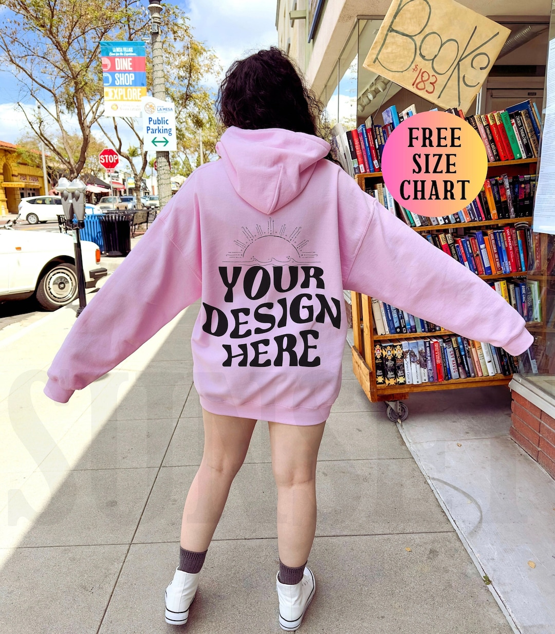 Gildan 18500 Light Pink Hoodie Mockup, Back of Hoodie Mockup, Oversized ...