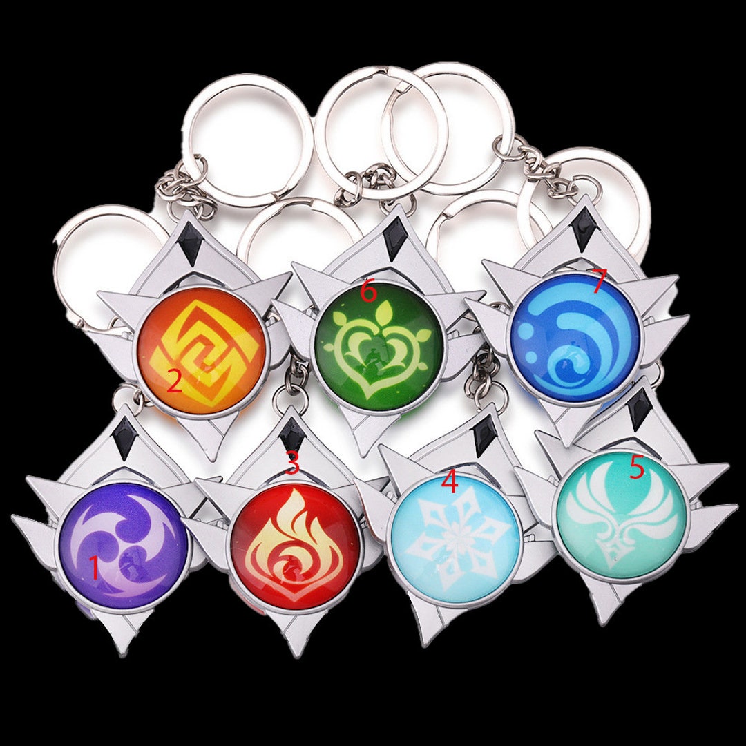 Genshin Impact Vision Keychain Set 5 - Etsy