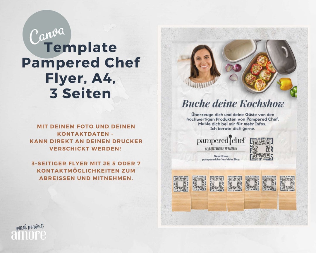 Personalized Tear off Flyer Pampered Chef Consultant | Custom Design ...
