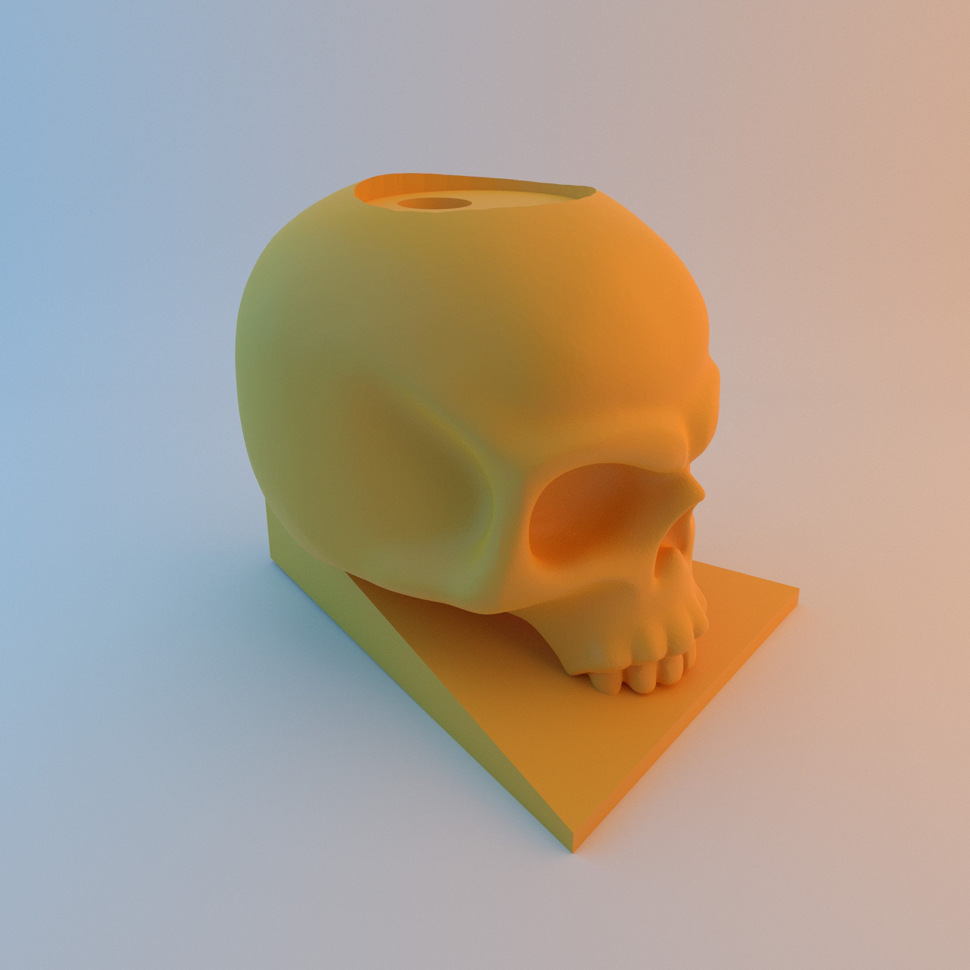 Skull Candle Holder 3D Print STL File for 3D Printers TABLE DECORATION ...