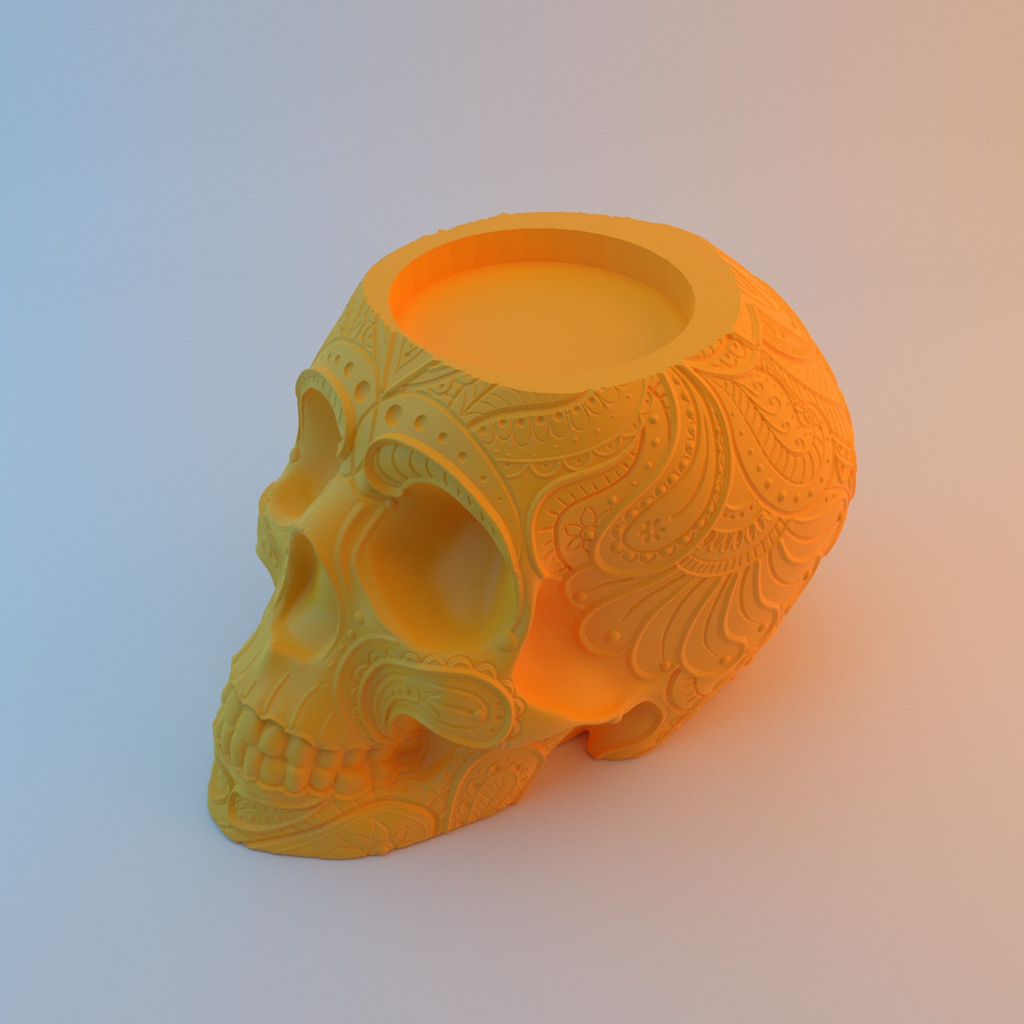 Skull Halloween Candle Holder 3D Print STL File for 3D Printers TABLE DECORATION 3d Printed Home ...
