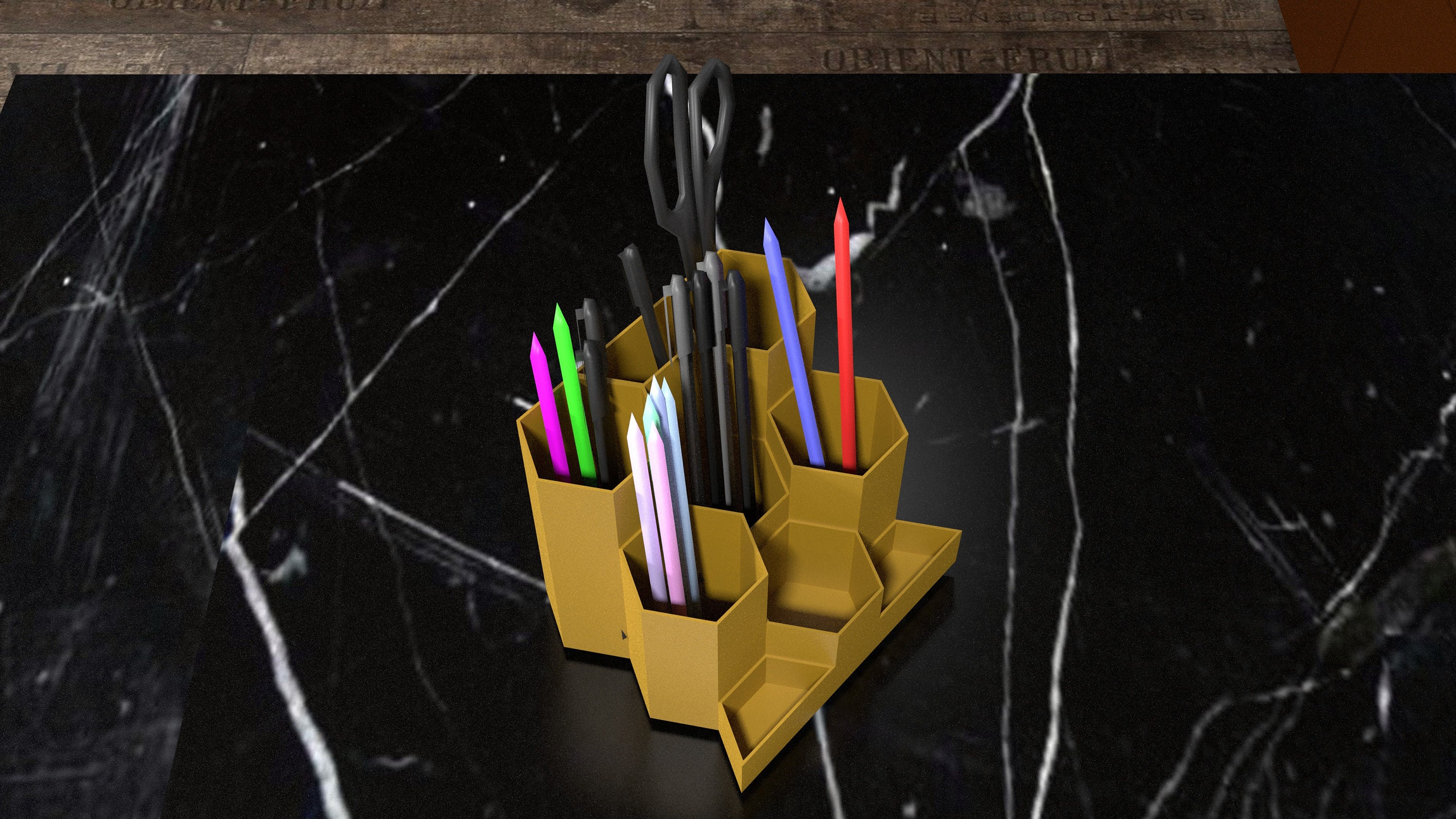 Pen Holder STL File 3D Printed Pen Holder Office Decoration Table Decor Desk Organizer Office ...