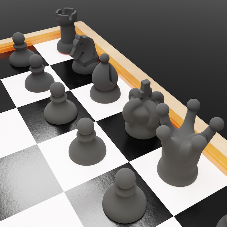 Chess Set Modern 3D Print File Stl, Chess Set Premium Chess Set Chess ...