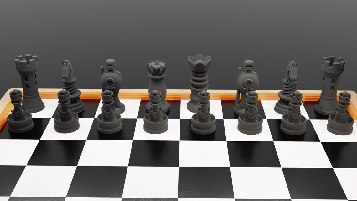 Chess Set Modern - 3D Print File Stl, Chess Set - Premium Chess Set ...