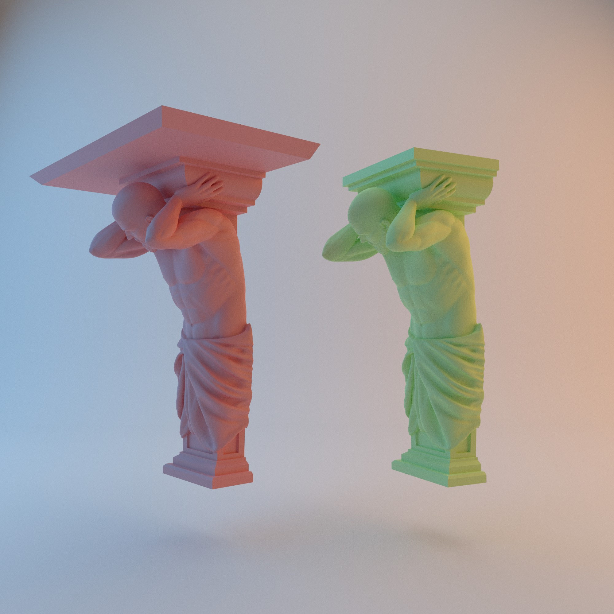 Atlas Column Support 3D PICTURE MODEL Wall Art Wall - Etsy