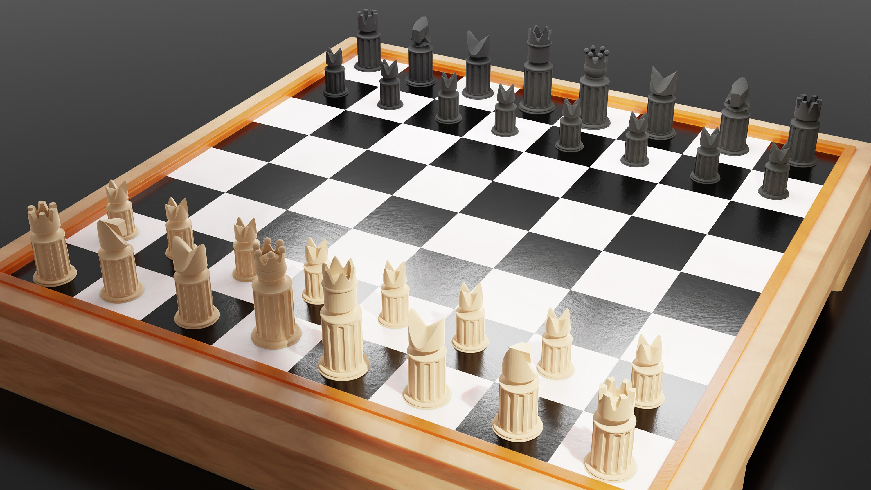 Chess Set Modern 3D Print File Stl, Chess Set Premium Chess Set Chess ...