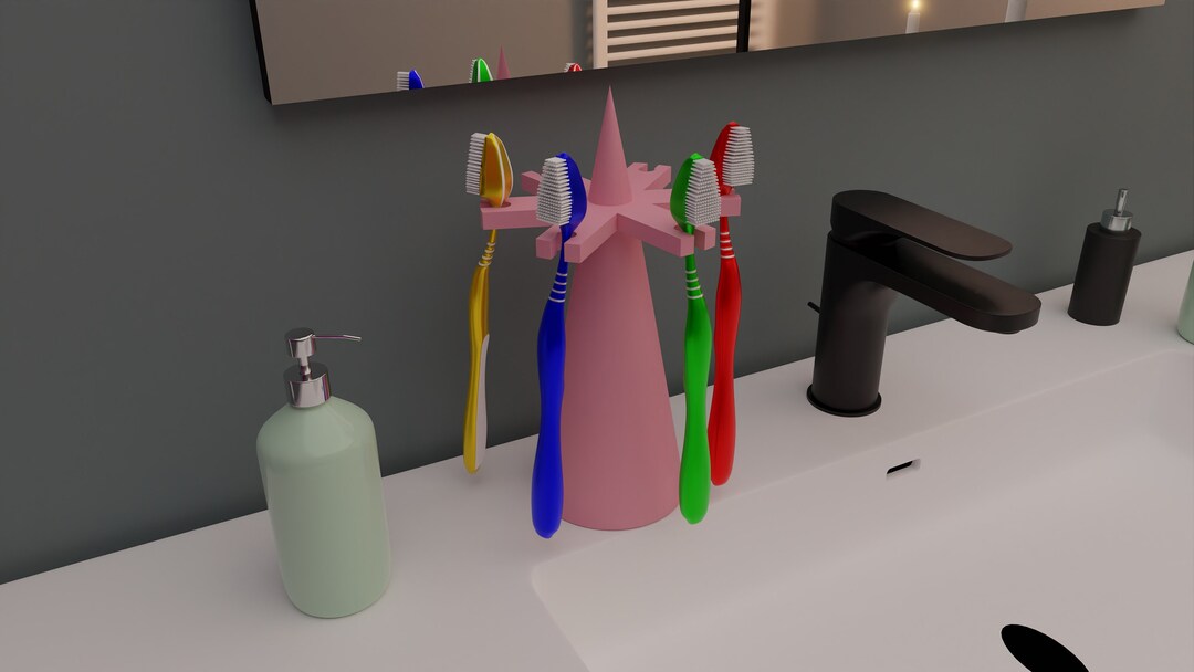 Toothbrush Holder Stl File - Bathroom Organizer - Toothbrush Stand ...
