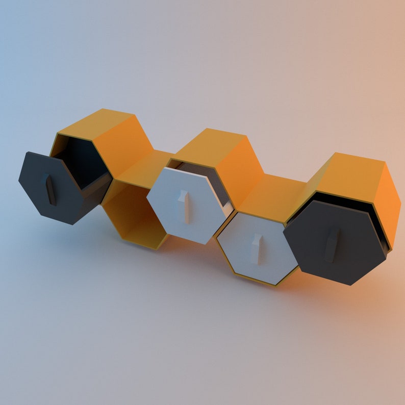 Hexagon Stackable Crate Mini Container STL File 3D Print for Office ...