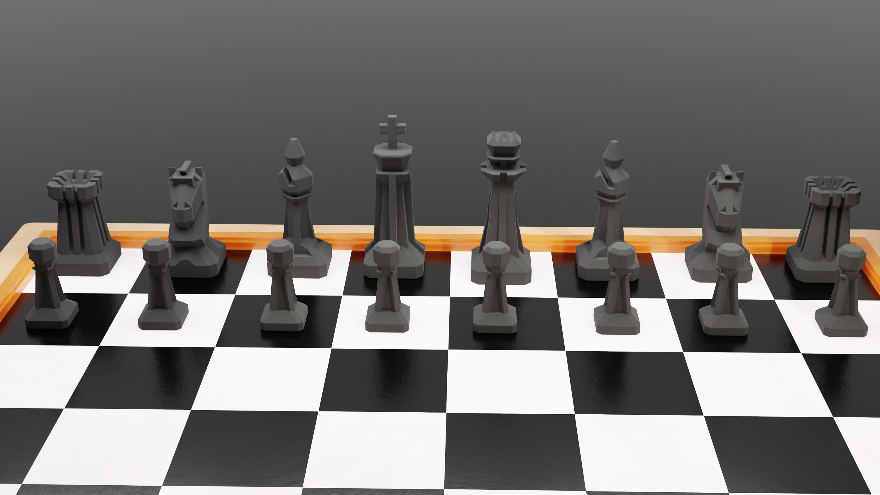 Chess Set Modern 3D Print File Stl, Chess Set Premium Chess Set Chess ...