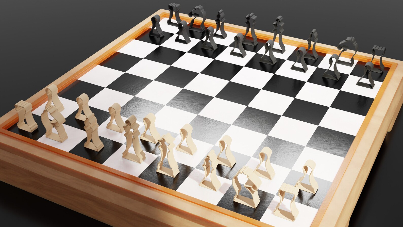 Chess Set Modern 3D Print File Stl, Chess Set Premium Chess Set Chess ...