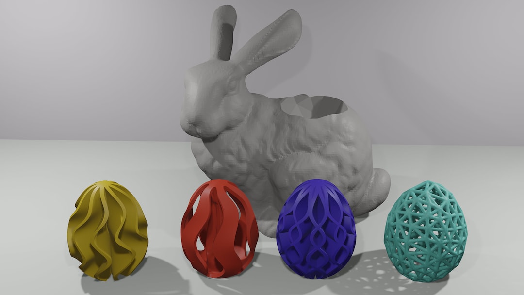 Easter Egg and Bunny 3D Print Stl Files Decorative STL Files - Etsy