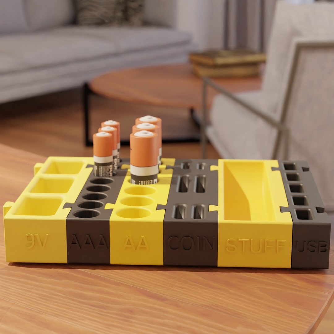 Battery Holderer Organizer for AAA and AA Batteries Mini Container STL ...