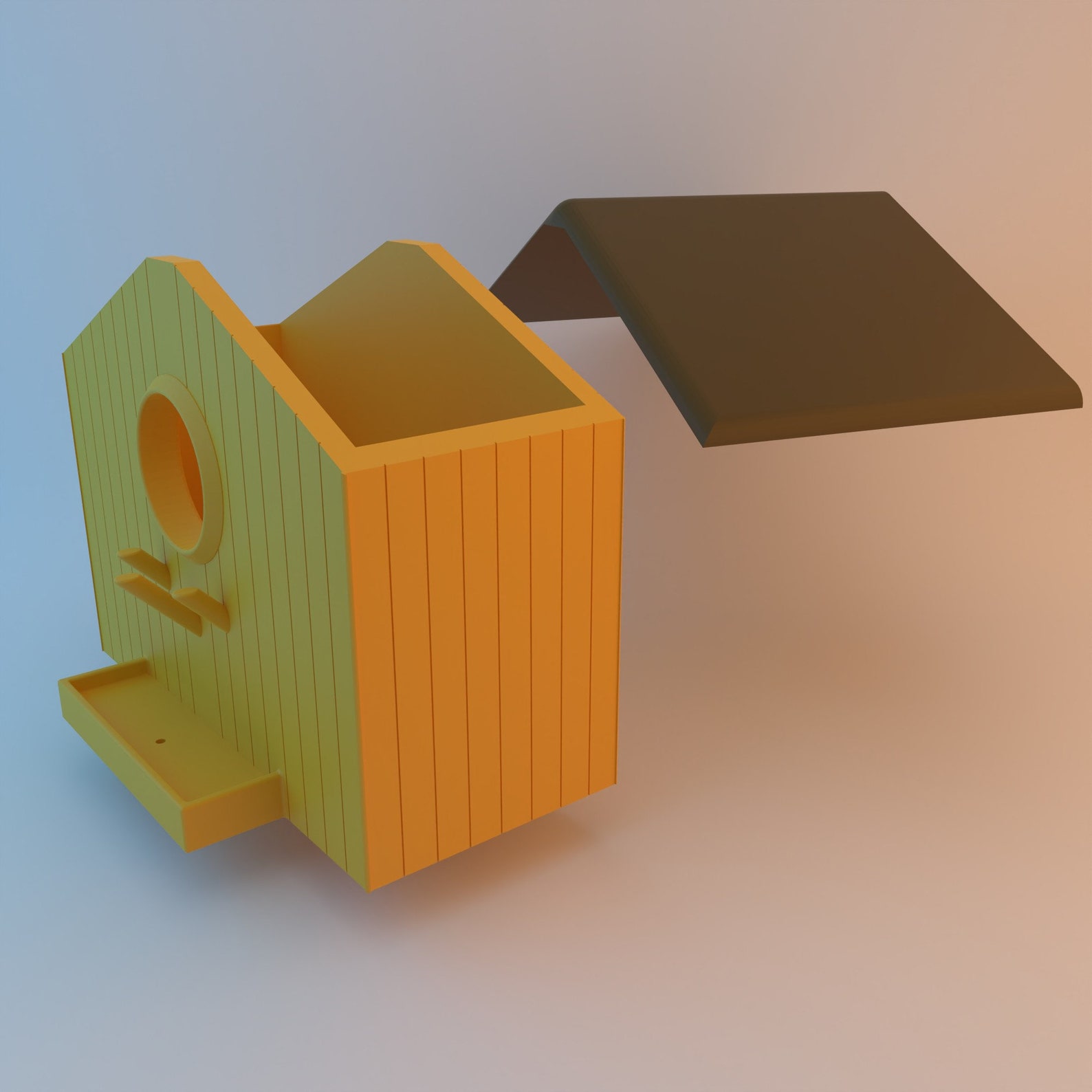 Birdhouse STL Files, Birdhouse 3D Print Files, Bungalow 3D Print Files ...