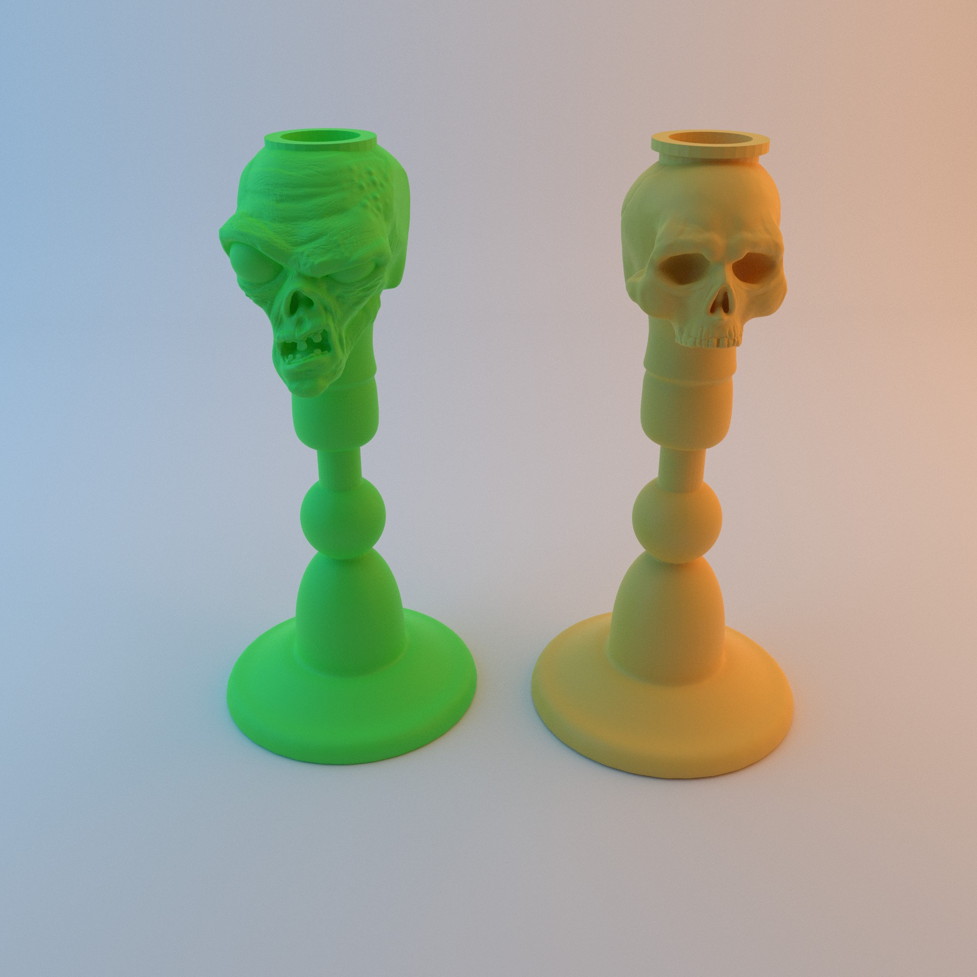 Zombie Skull Candle Holder 3D Print Stl File 3D Home Decoration Home ...