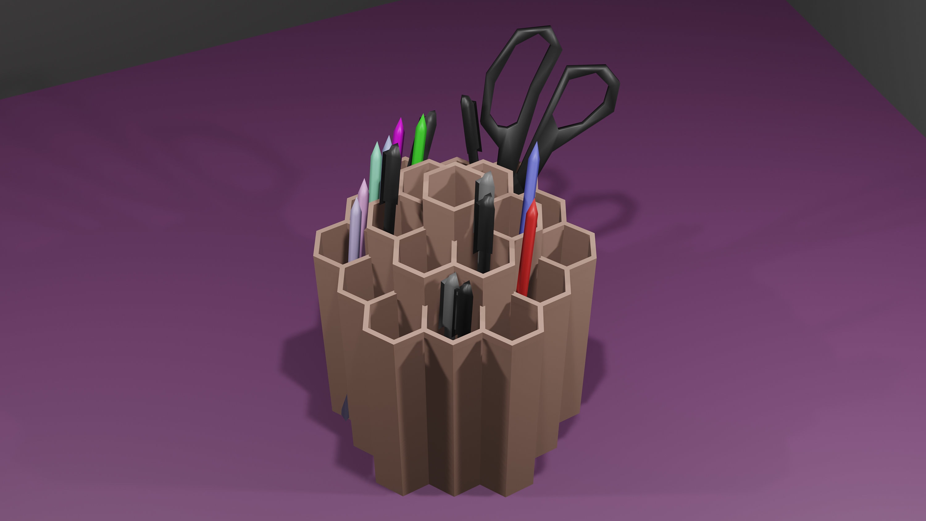 Pen Holder STL File 3D Printed Pen Holder Office Decoration Table Decor ...