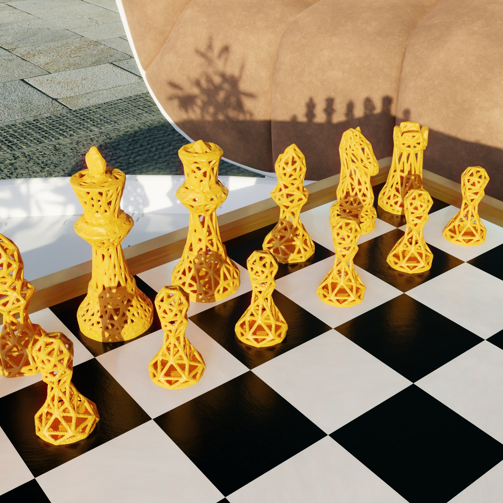 Chess Set Modern 3D Print File Stl, Chess Set Premium Chess Set Chess ...