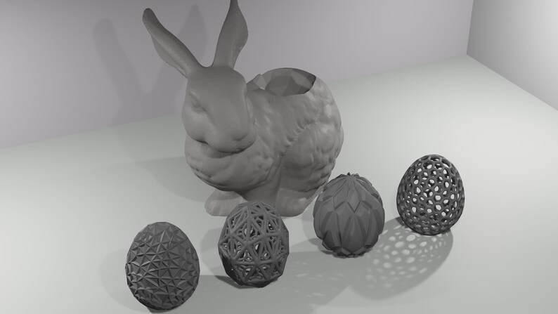 Easter Egg and Bunny 3D Print Stl Files Decorative STL Files - Etsy