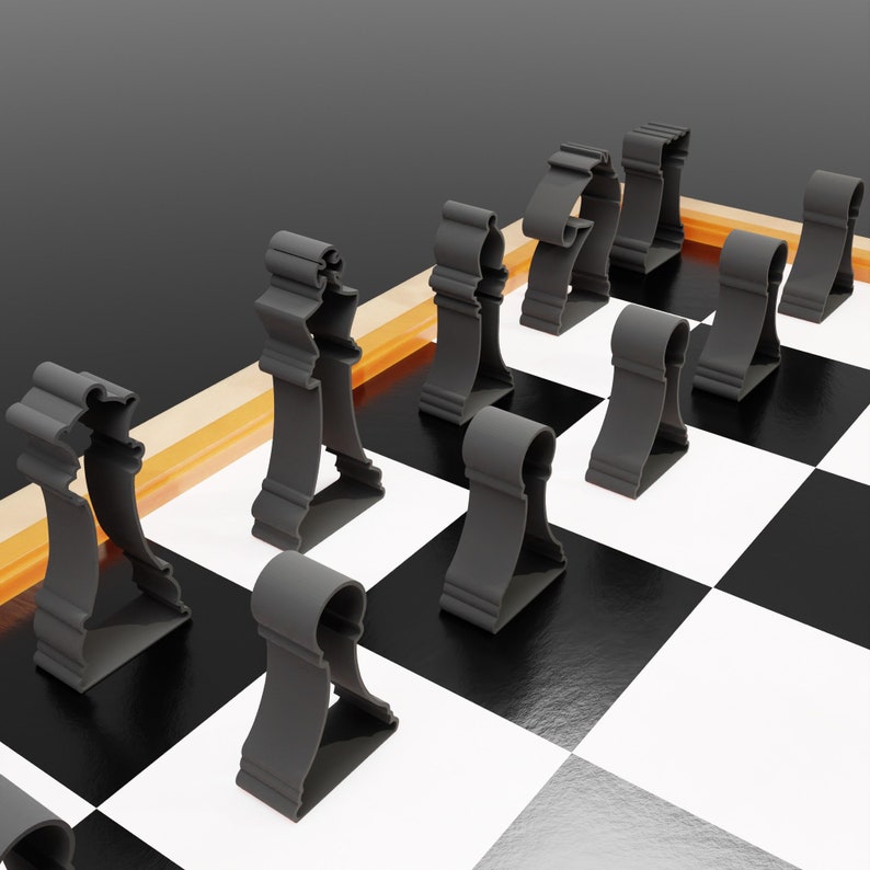 Chess Set Modern 3D Print File Stl, Chess Set Premium Chess Set Chess ...