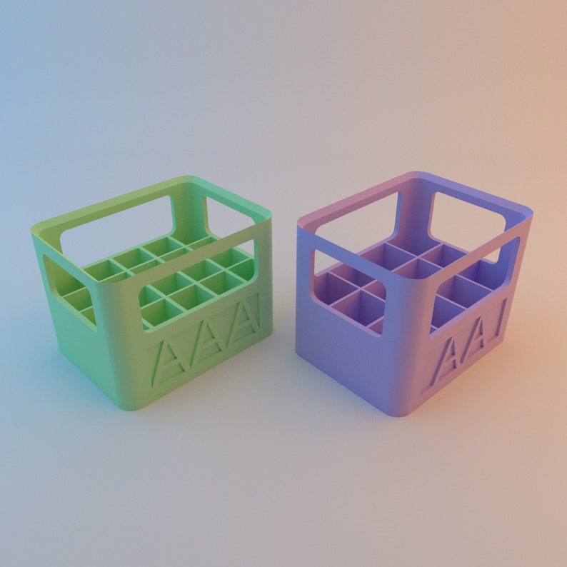 Battery Holderer Organizer for AAA and AA Batteries Mini Container STL ...