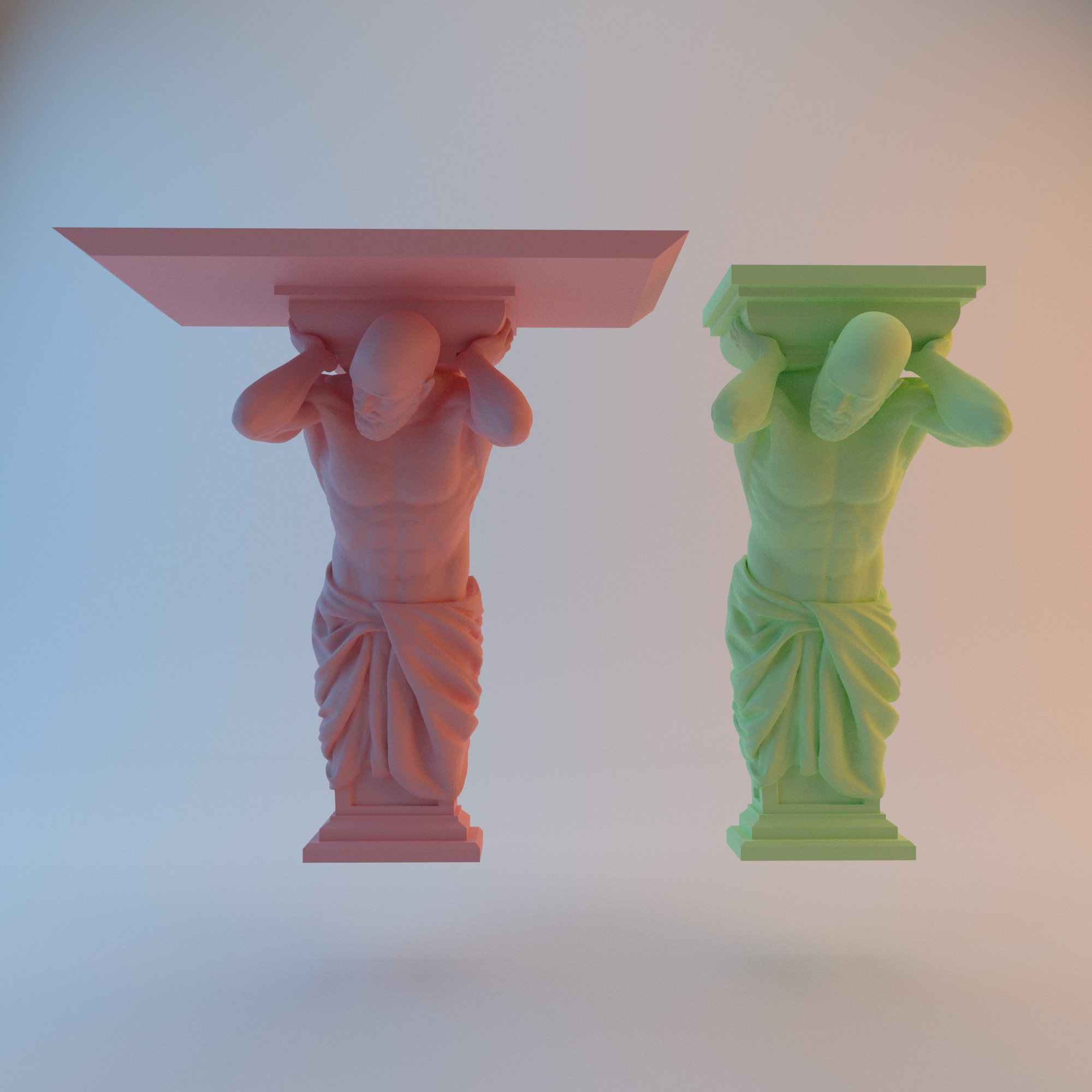 Atlas Column Support 3D PICTURE MODEL Wall Art Wall - Etsy