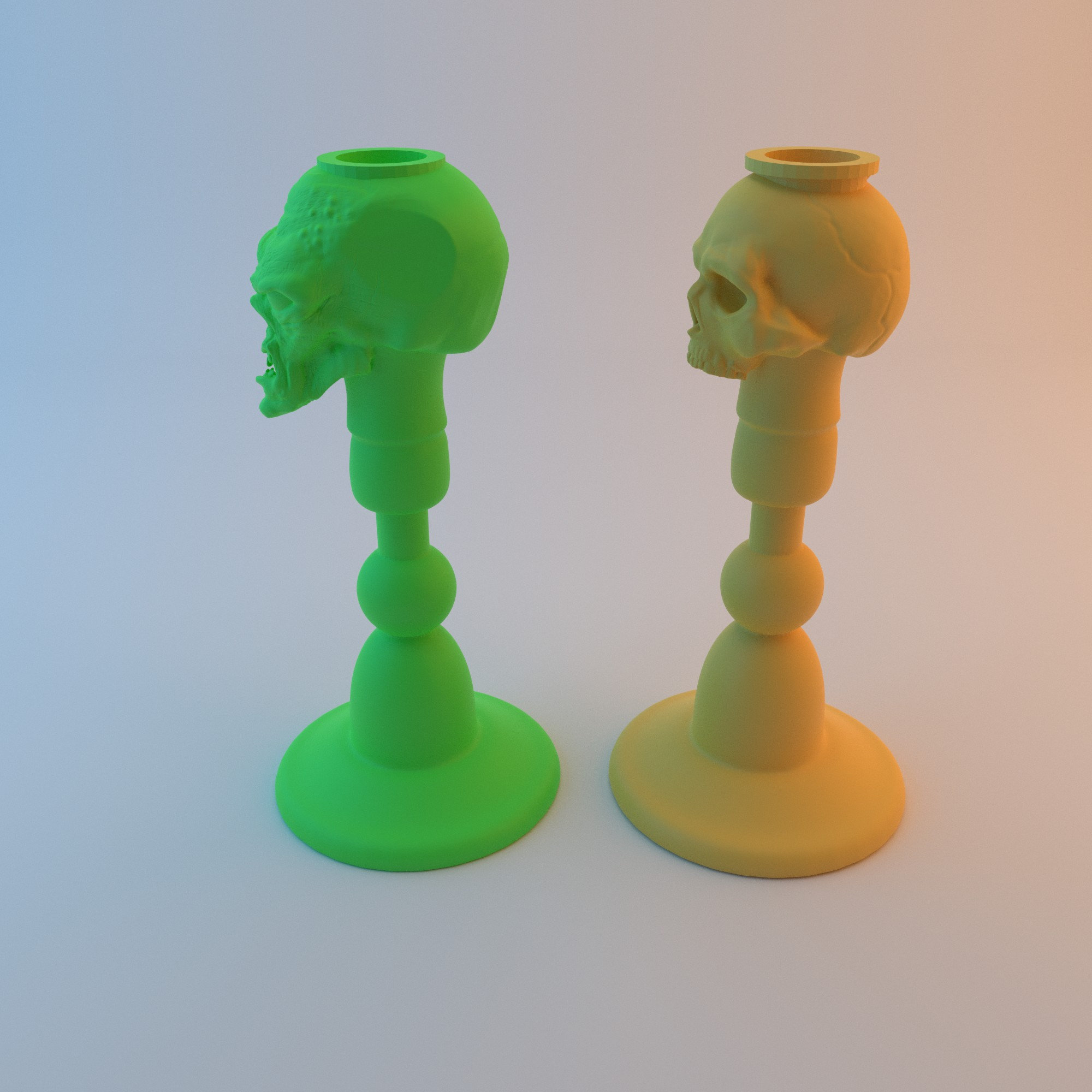 Zombie Skull Candle Holder 3D Print Stl File 3D Home Decoration Home ...