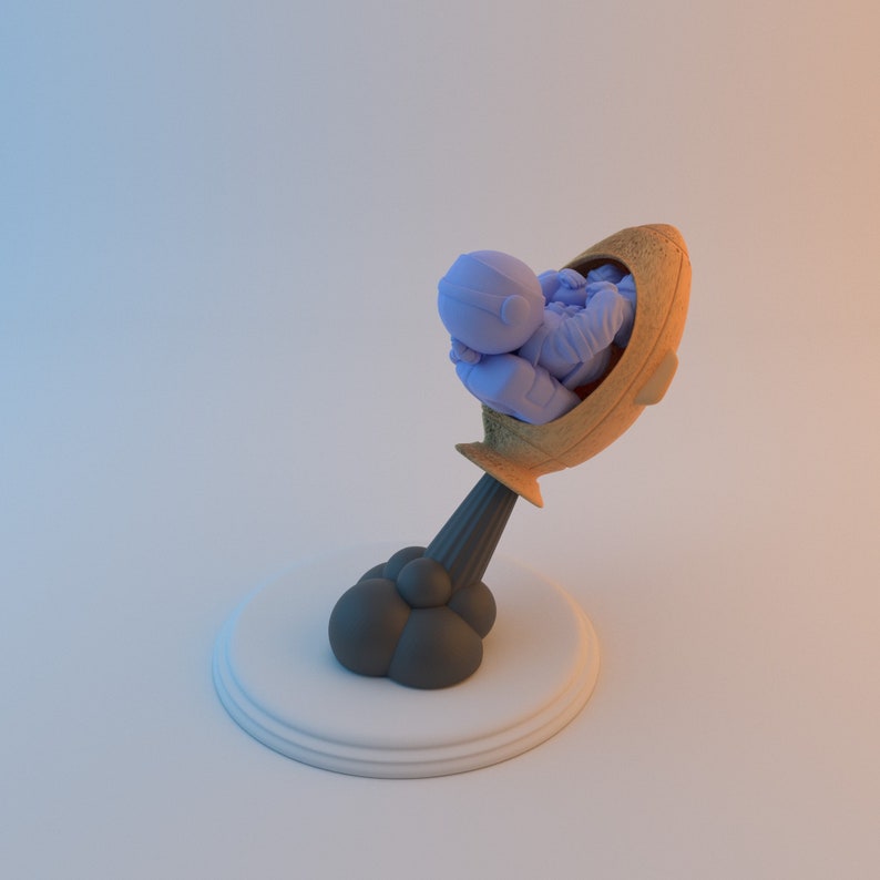Astronaut Takes off on a Rocket Stl File 3d Printing - Etsy