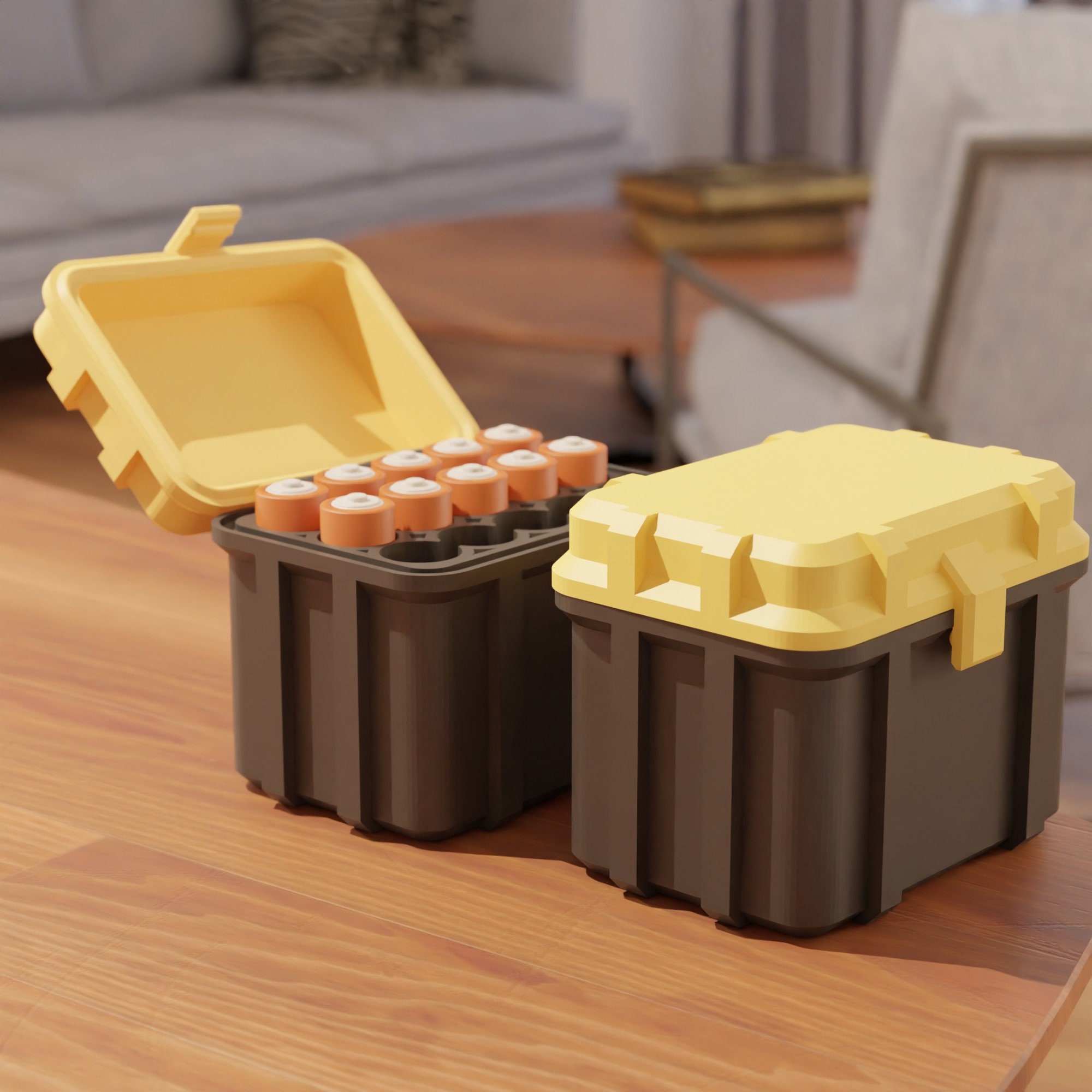 Battery Holderer Organizer for AAA Batteries Mini Container STL File 3D ...