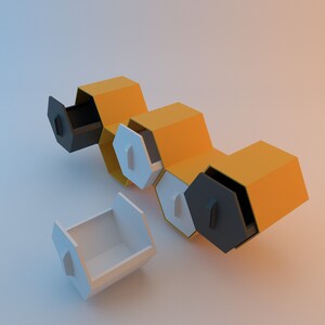 Hexagon Stackable Crate Mini Container STL File -3D Print for Office ...