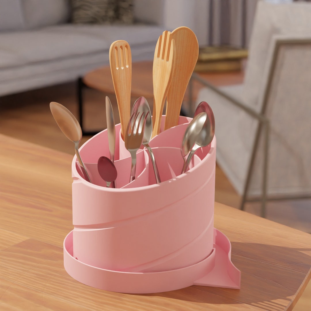 Kitchen Cutlery Stl Organizer- 3D Model Expandable Kitchen Organizer ...