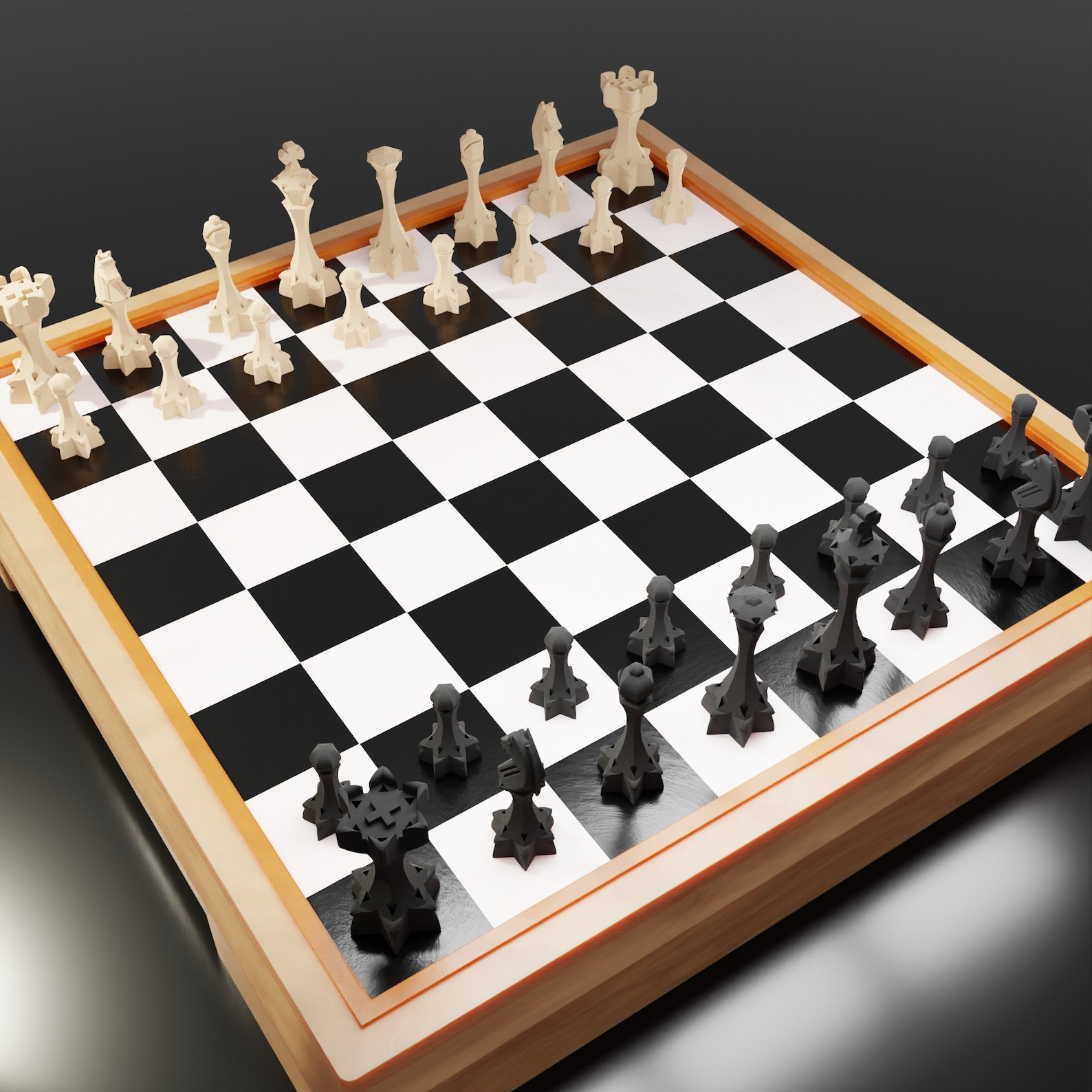Modern Chess Set 3D Print File Stl, Chess Set Premium Chess Set Chess ...