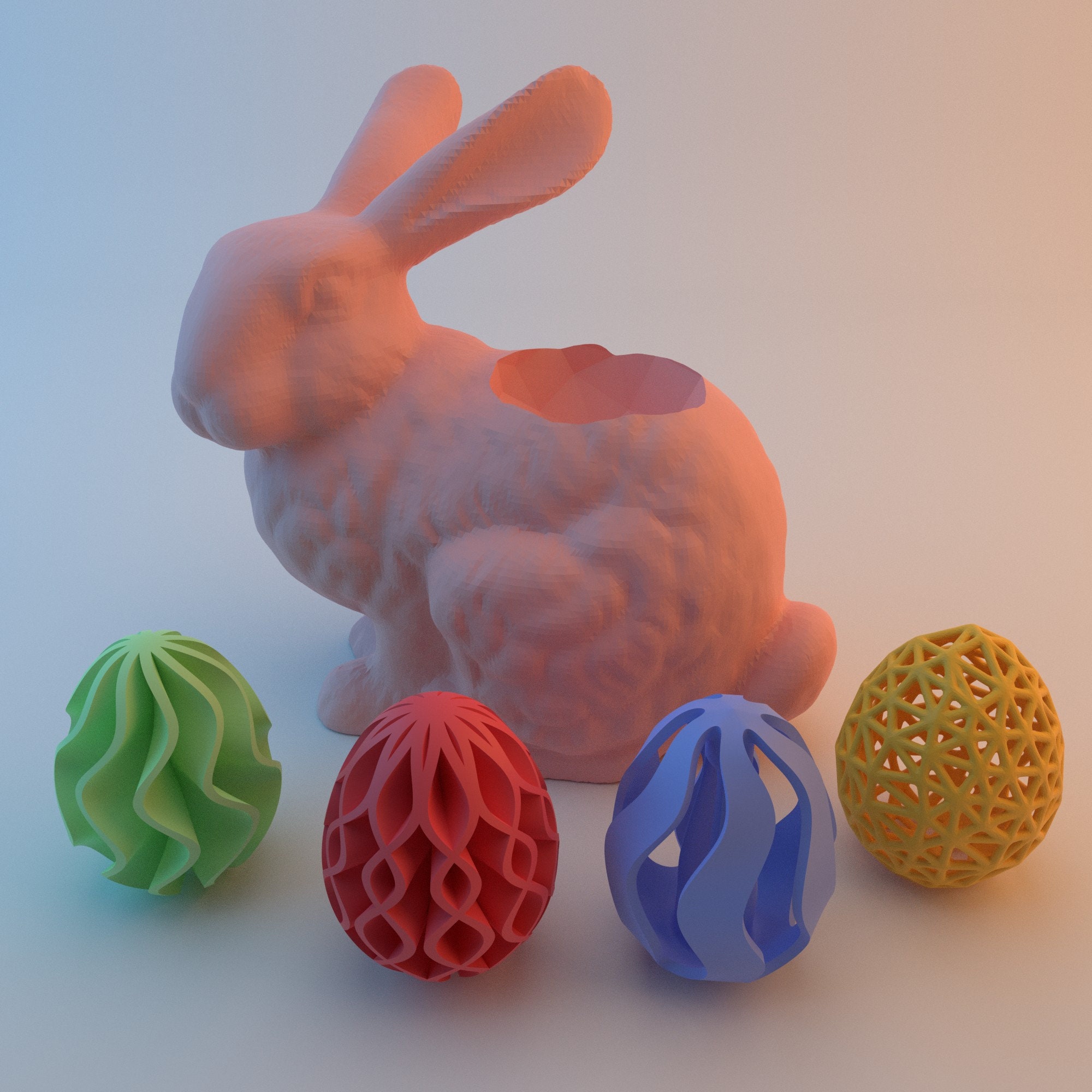 Easter Egg and Bunny 3D Print Stl Files Decorative STL Files - Etsy