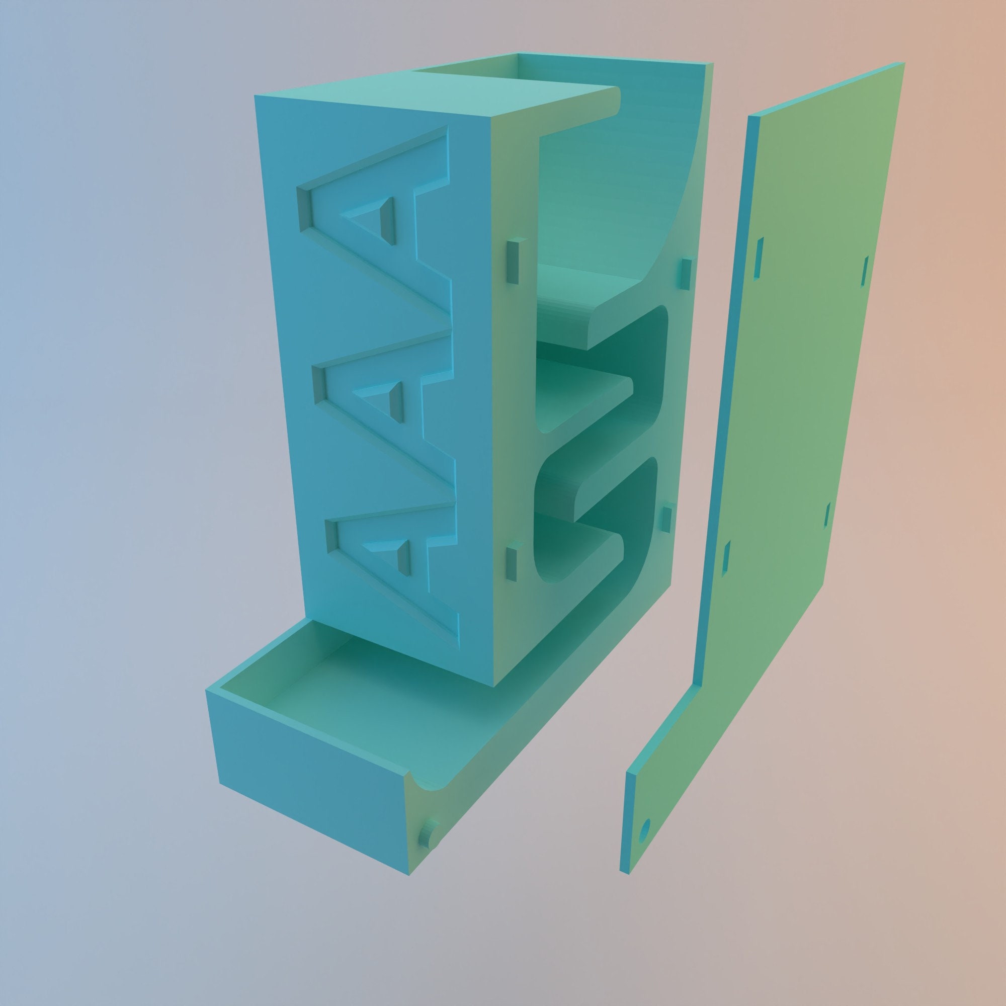 Battery Holderer Organizer for AAA Batteries Mini Container STL File 3D ...