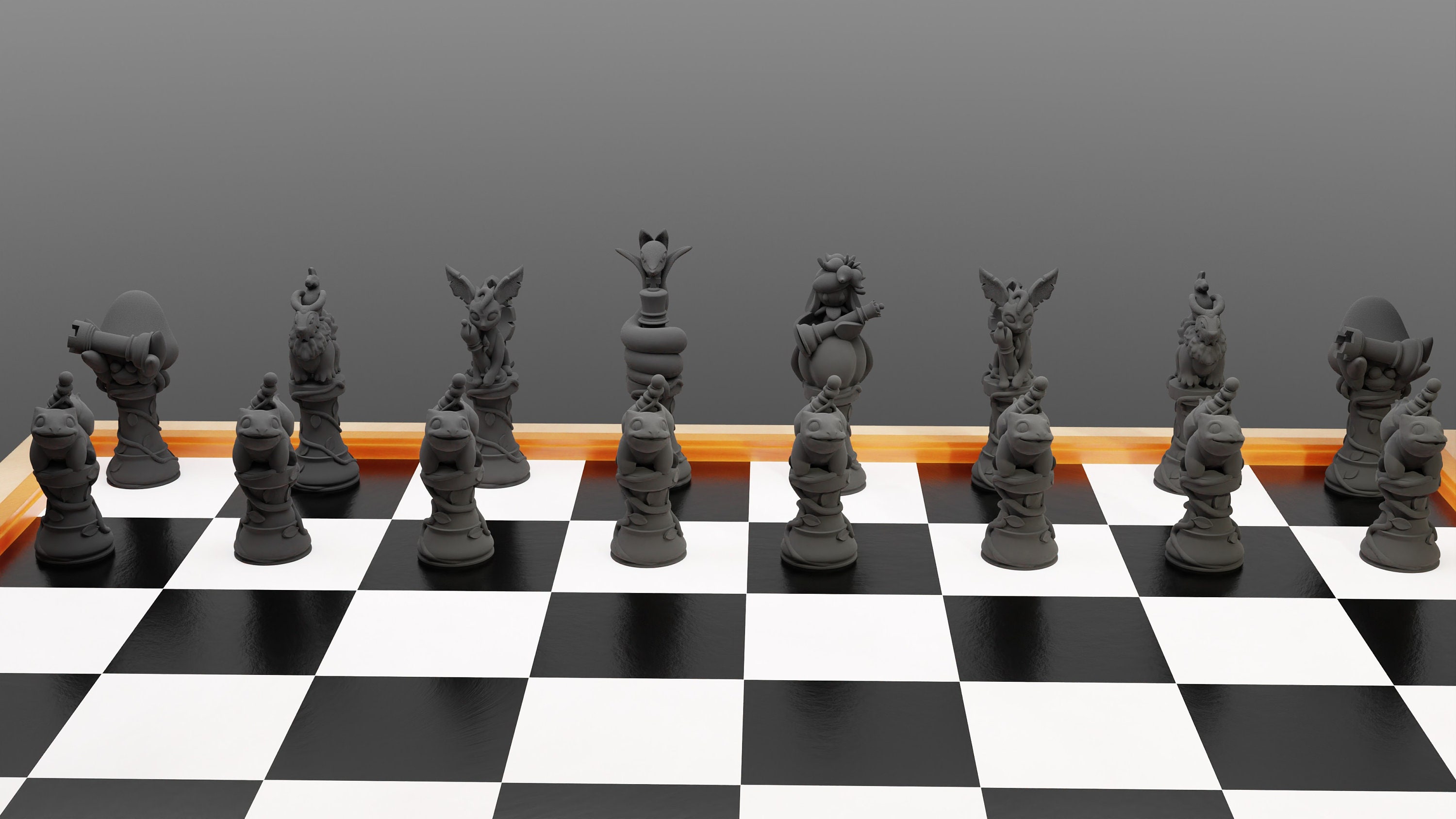 Pokemon Chess Set 3D Print File Stl, Chess Set Premium Chess Set Chess ...