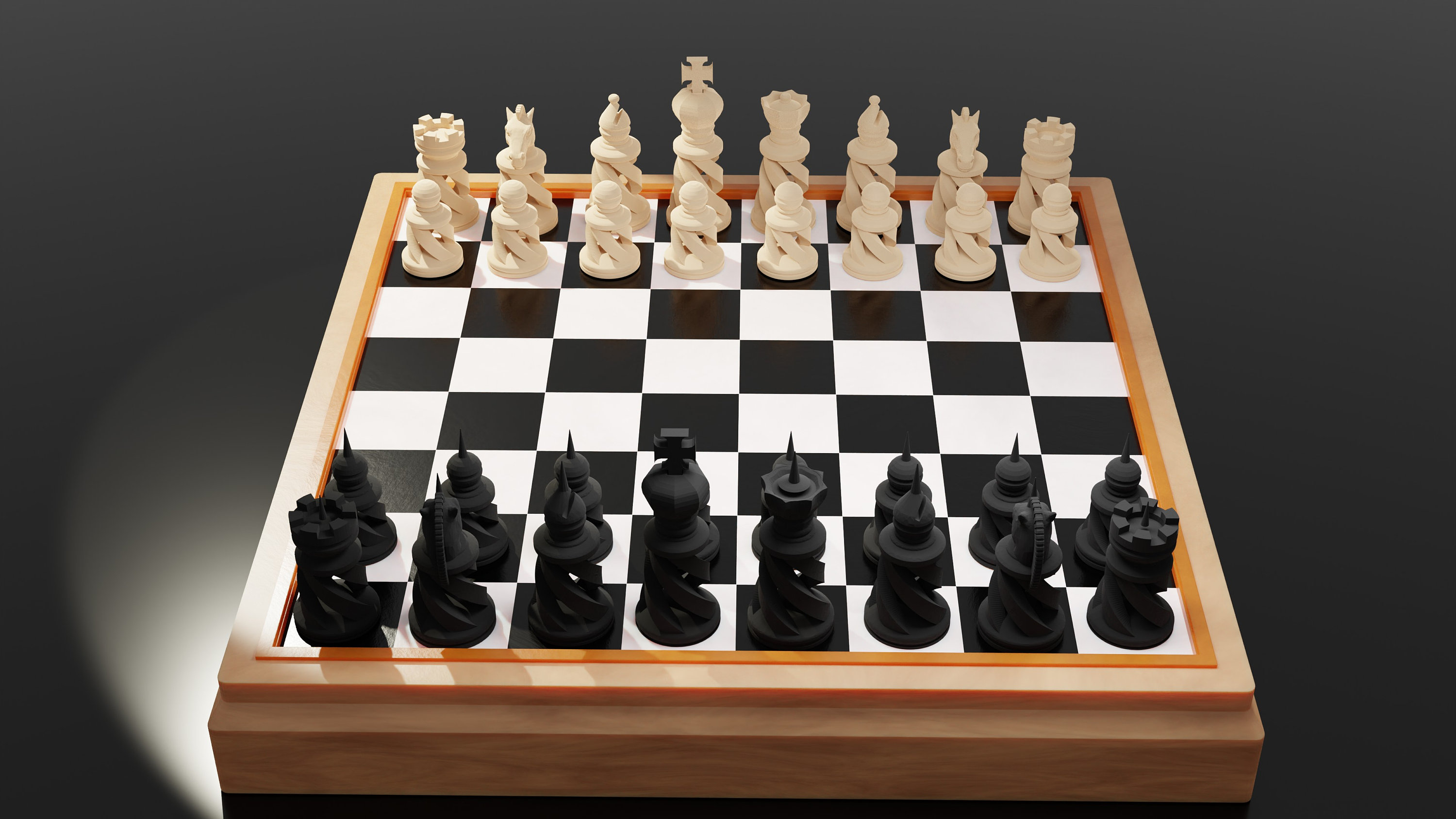 Chess Set Modern 3D Print File Stl Chess Set Premium - Etsy