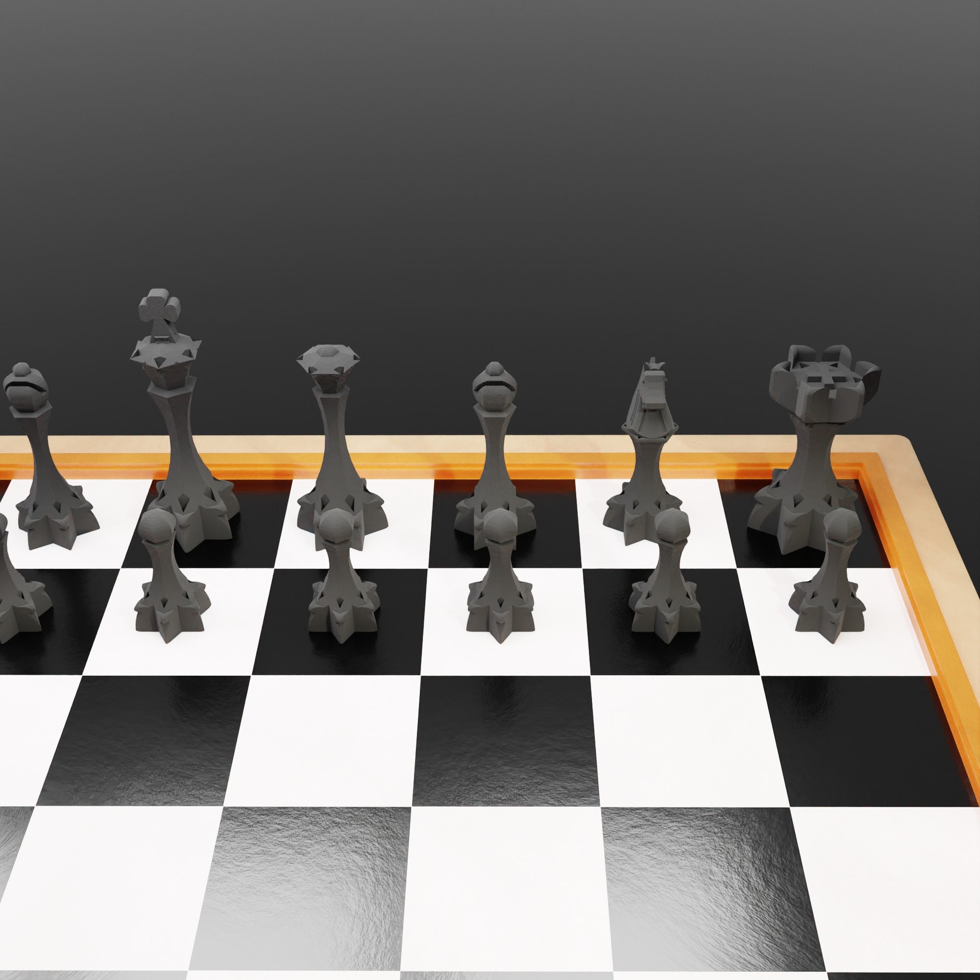 Modern Chess Set 3D Print File Stl, Chess Set Premium Chess Set Chess ...