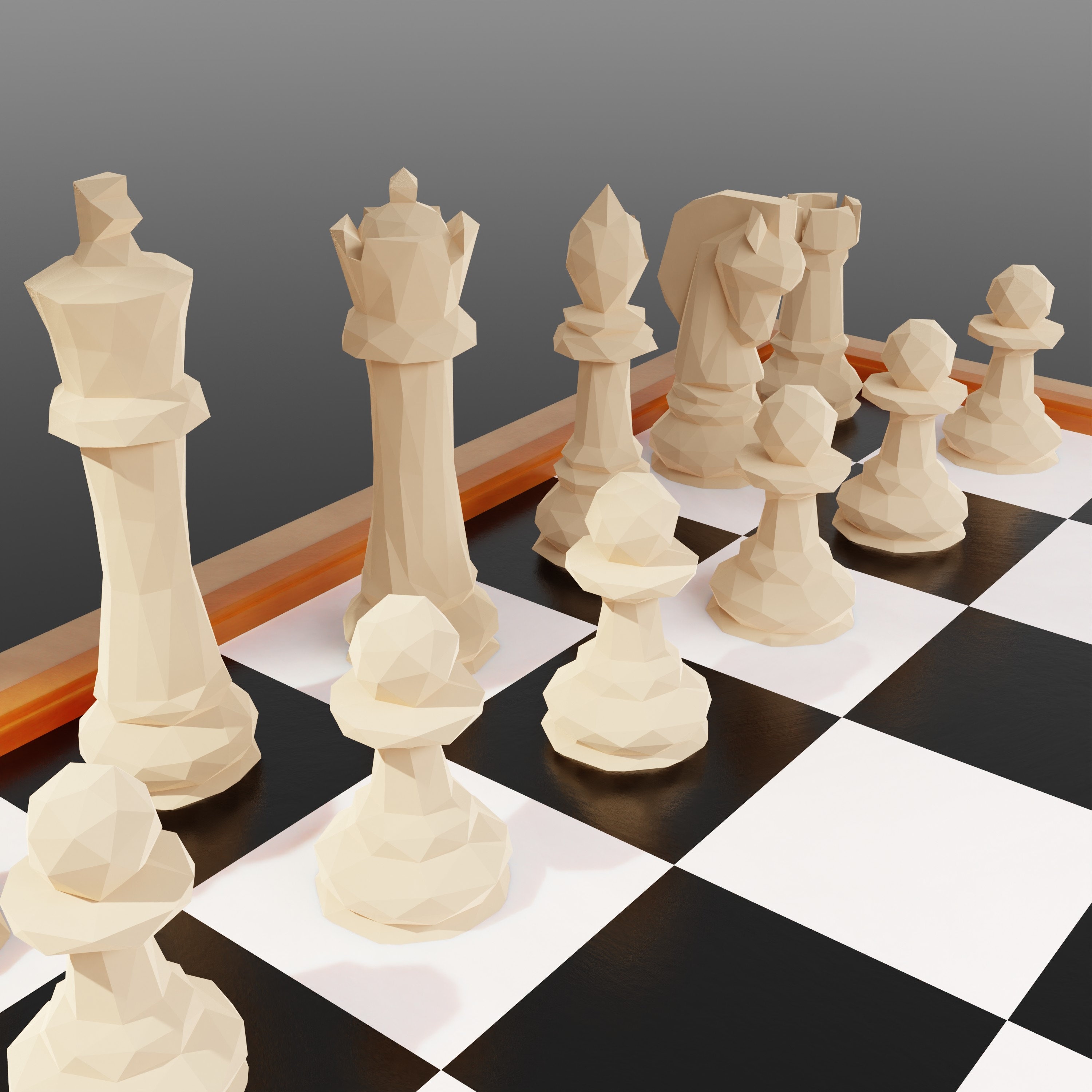 Chess Set Modern 3D Print File Stl, Chess Set Premium Chess Set Chess ...