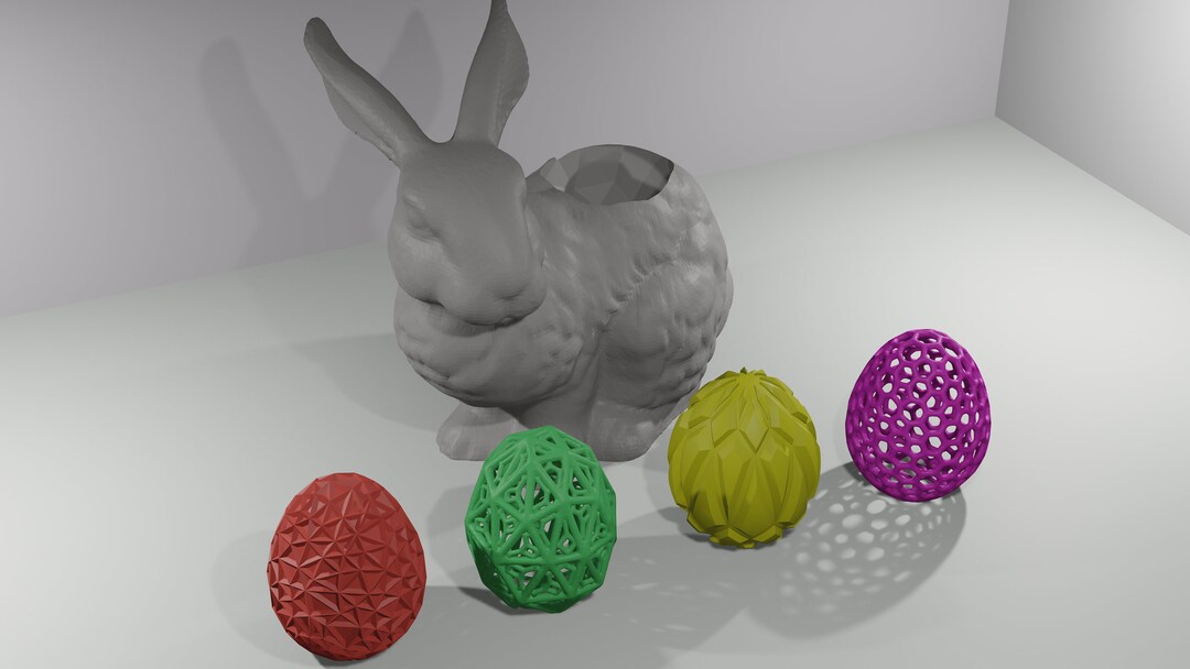 Easter Egg and Bunny 3D Print Stl Files Decorative STL Files - Etsy