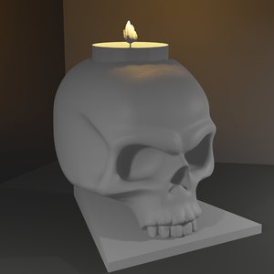 Skull Candle Holder 3D Print STL File for 3D Printers | TABLE ...