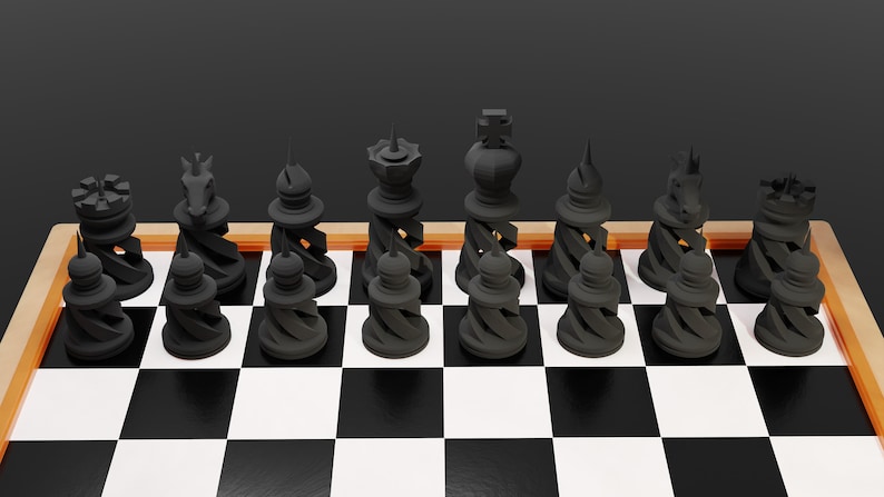 Chess Set Modern 3D Print File Stl Chess Set Premium - Etsy