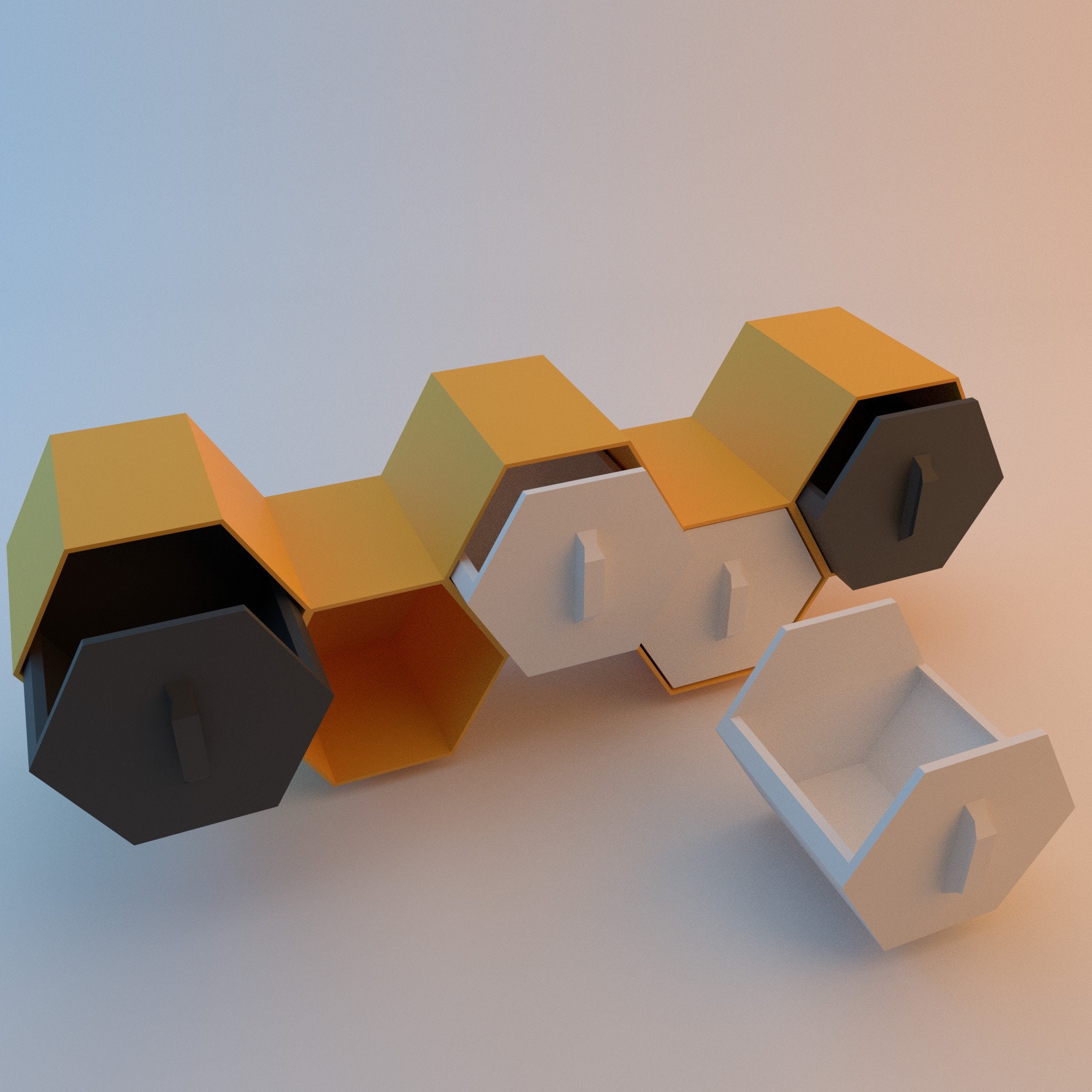 Hexagon Stackable Crate Mini Container STL File 3D Print for Office ...