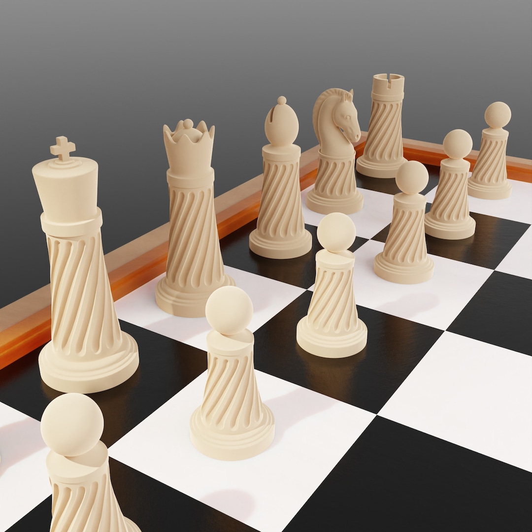 Chess Set Modern - 3D Print File Stl, Chess Set - Premium Chess Set ...