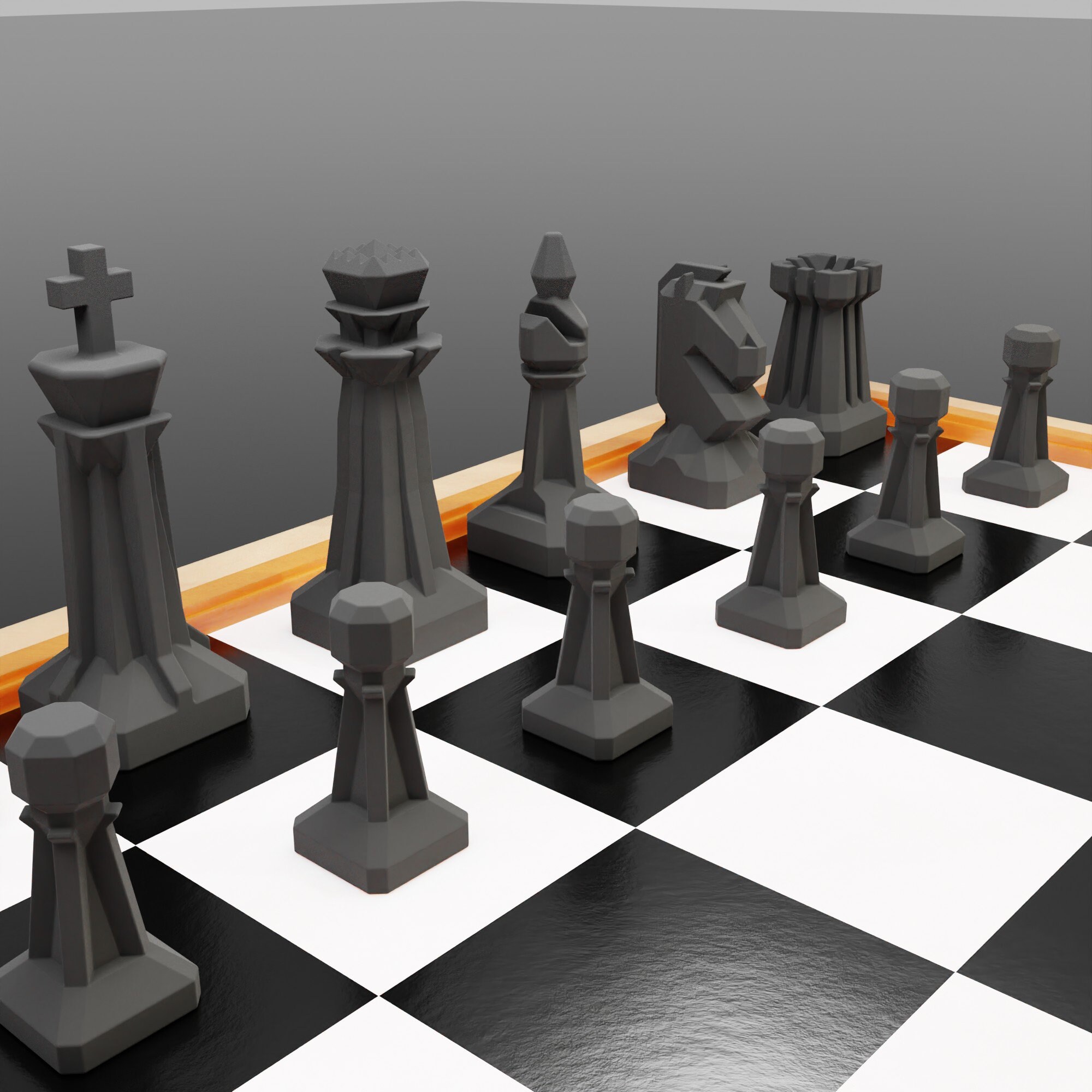 Chess Set Modern 3D Print File Stl, Chess Set Premium Chess Set Chess ...