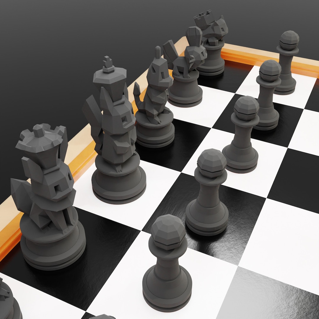 Pokemon Chess Set - 3D Print File Stl, Chess Set - Premium Chess Set ...